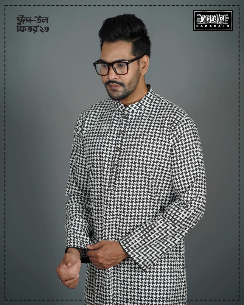 Traditional Look Media Screen Printed Cotton Fabric Men Panjabi – Sadakalo